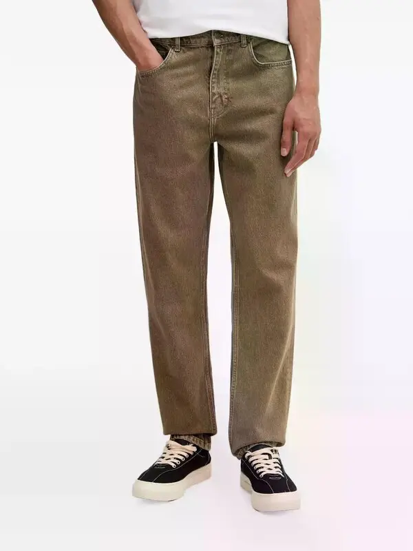 LES DEUX Logo Patch Straight Leg Jeans