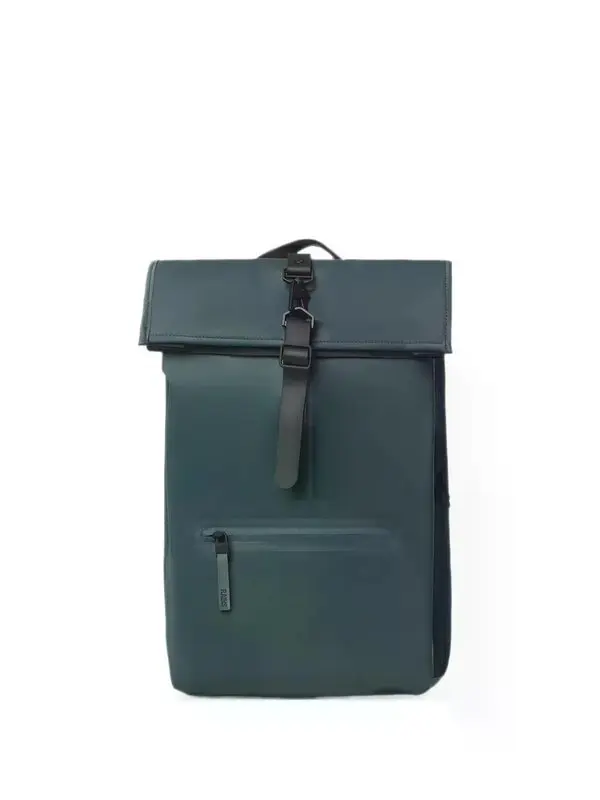 Rains Rolltop Carabiner-fastening Backpack - Blue