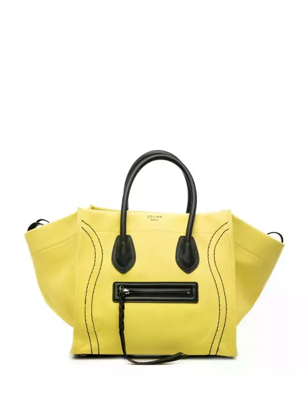 Celine Medium Canvas Luggage Tote Bag - Yellow
