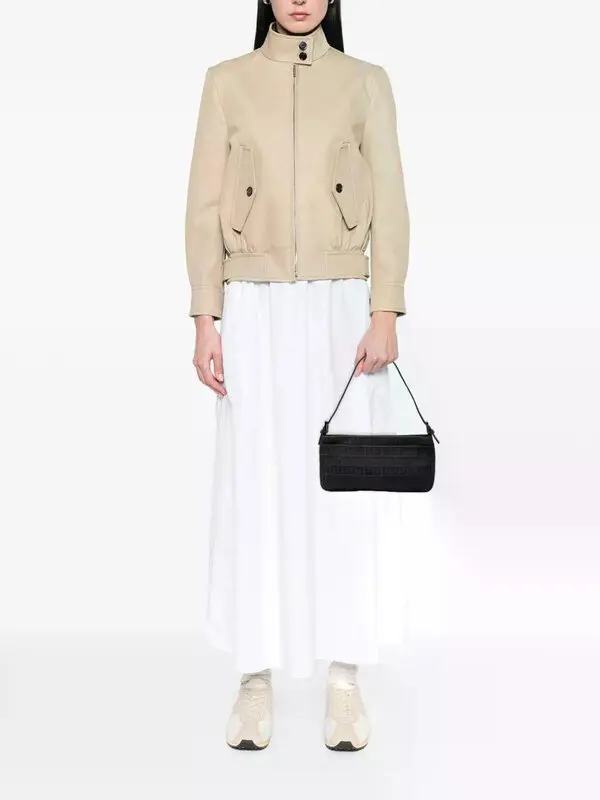 Fendi Zucchino Canvas Pochette Shoulder Bag
