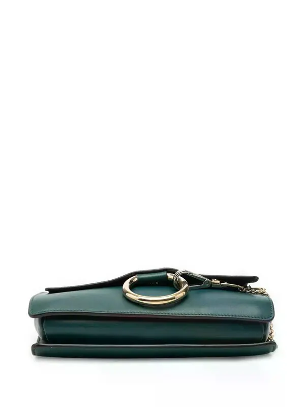 Chloé Faye Crossbody Bag In Suede And Calfskin - Green