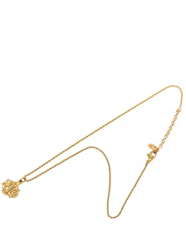 Dior Tone Logo Pendant Necklace - Gold