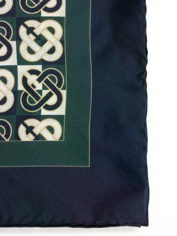 Casablanca Monogram-print Silk Scarf - Green