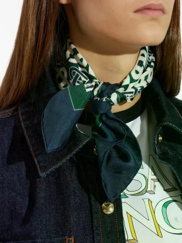 Casablanca Monogram-print Silk Scarf