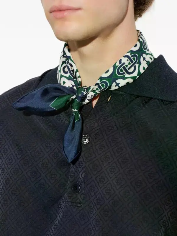 Casablanca Monogram-print Silk Scarf