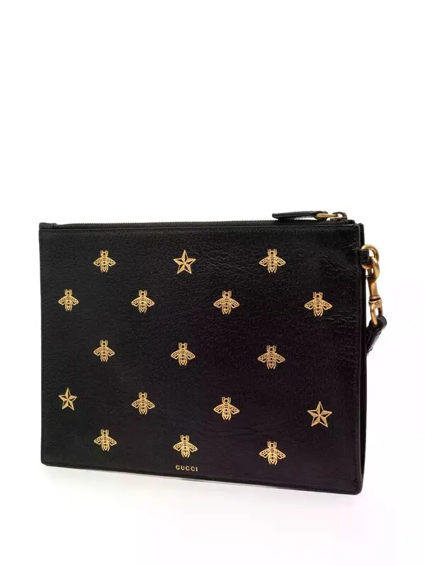 Gucci Calfskin Bee Star Clutch Bag
