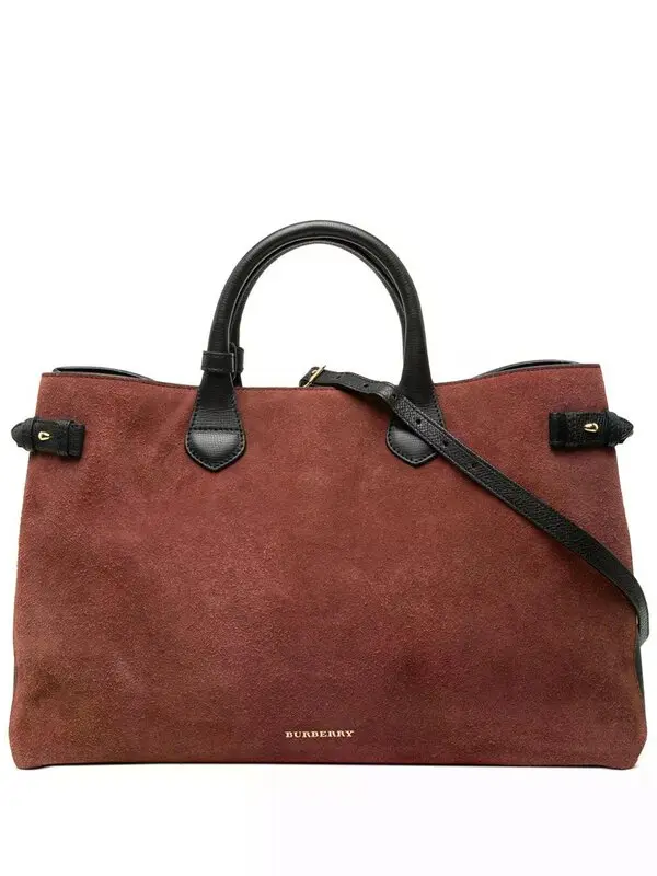 Burberry Suede And Calfskin Banner Satchel