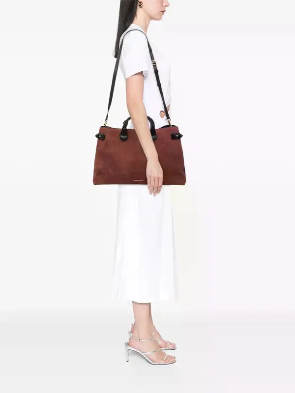 Burberry Suede And Calfskin Banner Satchel