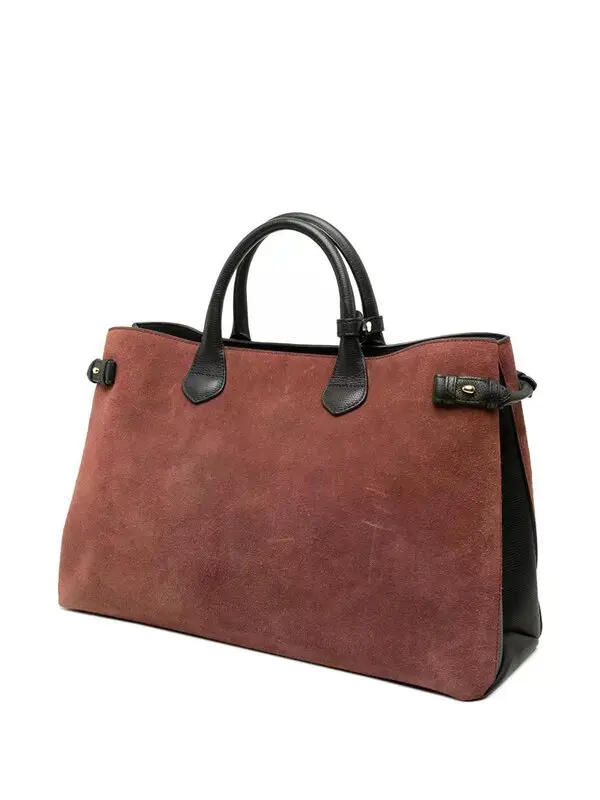 Burberry Suede And Calfskin Banner Satchel