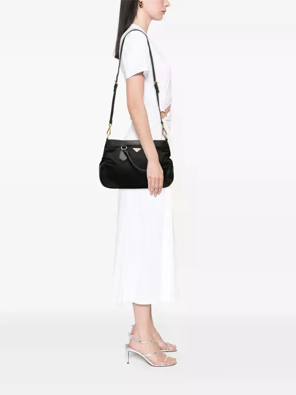 Prada Tessuto Satchel With Leather Trim