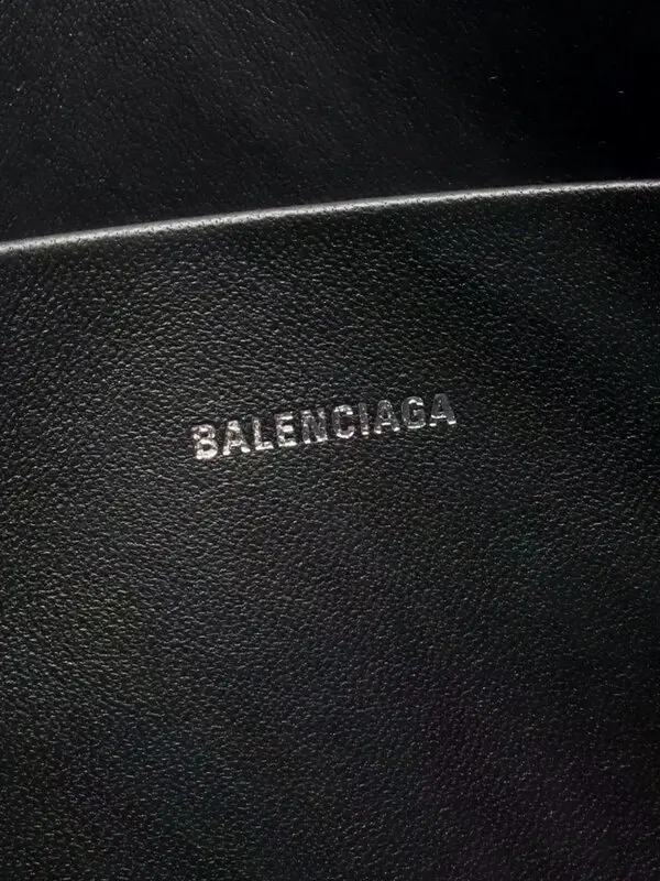 Balenciaga Bb Monogram Embossed Leather Wristlet Clutch Bag