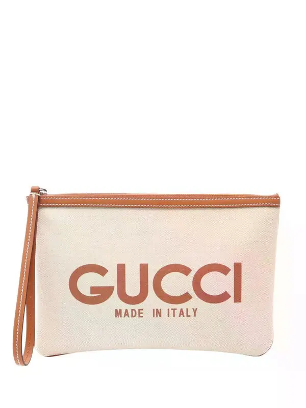 Gucci Canvas Logo Clutch Bag