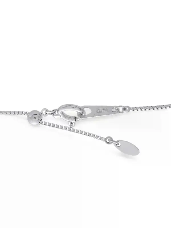 LB EXCLUSIVE Platinum Diamond Oval Halo Necklace - Silver