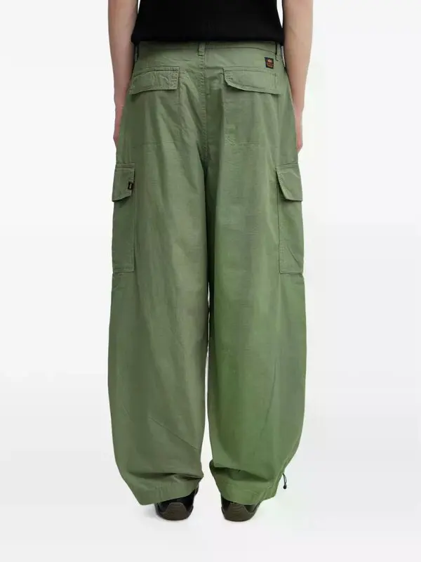 Alpha Industries Ripstop Wide-leg Trousers With Drawstring Cuffs