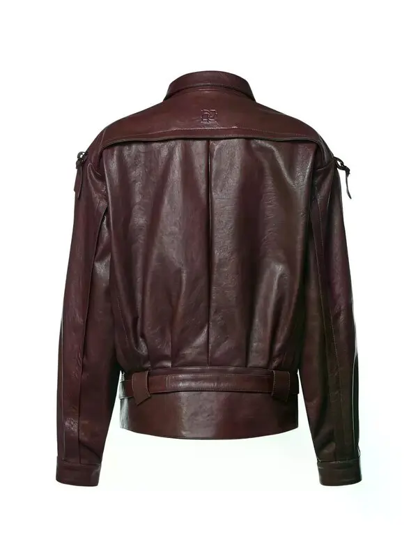 Magda Butrym Belted Panelled Leather Jacket