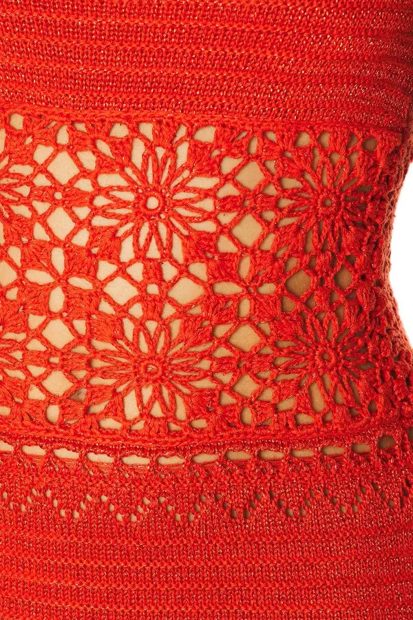 Retrofete Peggie" Crochet Metallic Maxi Dress