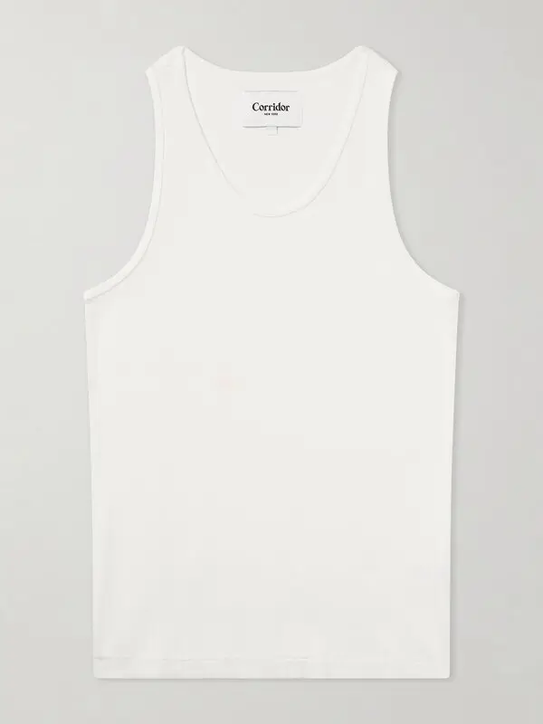 CORRIDOR Ribbed Cotton Tank Top - White