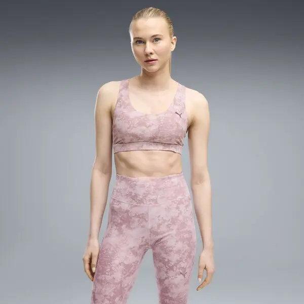 PUMA Cloudspun Printed Sports Bra - Pink