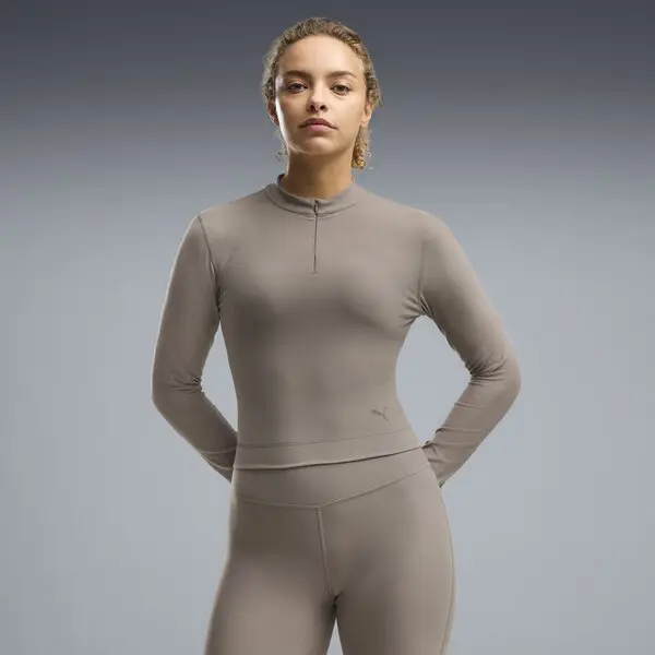 PUMA Cloudspun Ultra Soft Quarter-zip Training Top - Beige