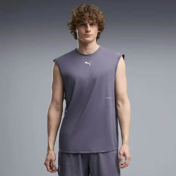PUMA Brightstride Cloudspun Ultra Soft Sleeveless Running Tank Top Shoes - Gray