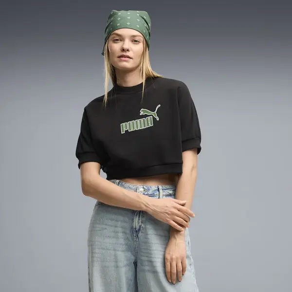 PUMA Elevated Essentials Cropped Sweatshirt - Black