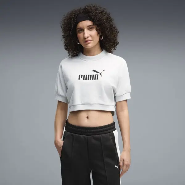 PUMA Elevated Essentials Cropped Sweatshirt - White