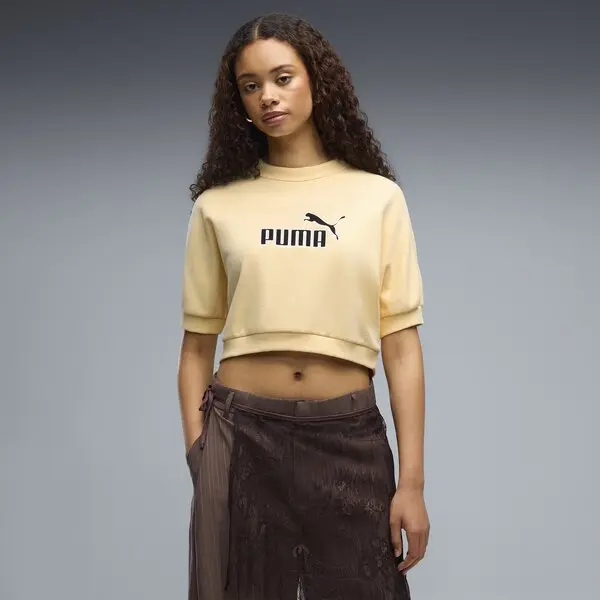 PUMA Elevated Essentials Cropped Sweatshirt - Yellow