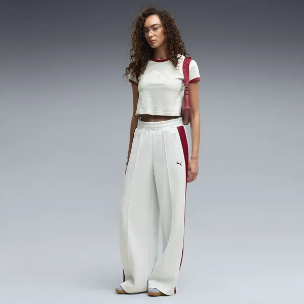 PUMA T7 Wide Leg Track Pants - Green