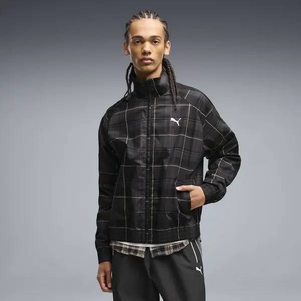 PUMA T7 Relaxed Tartan Track Jacket - Black