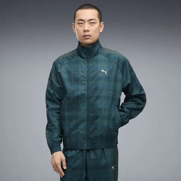 PUMA T7 Relaxed Tartan T7 Track Jacket - Blue