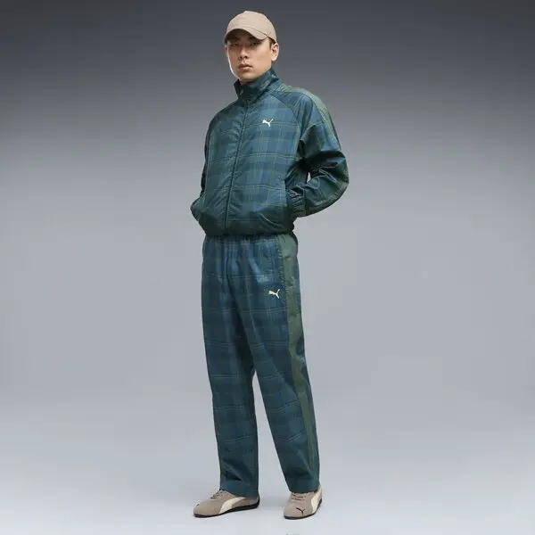 PUMA T7 Relaxed Tartan T7 Track Pants - Blue