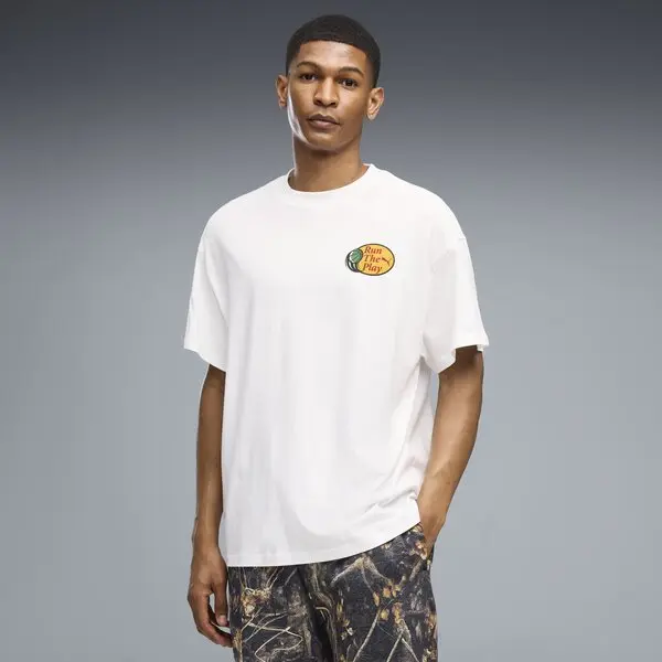 PUMA Dylan Wildcat Oversized Basketball T-shirt - White