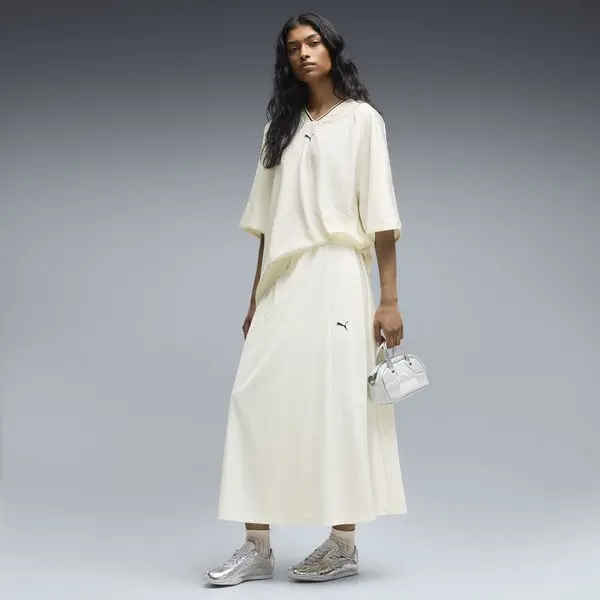 PUMA Lace Pack T7 Midi Skirt - White