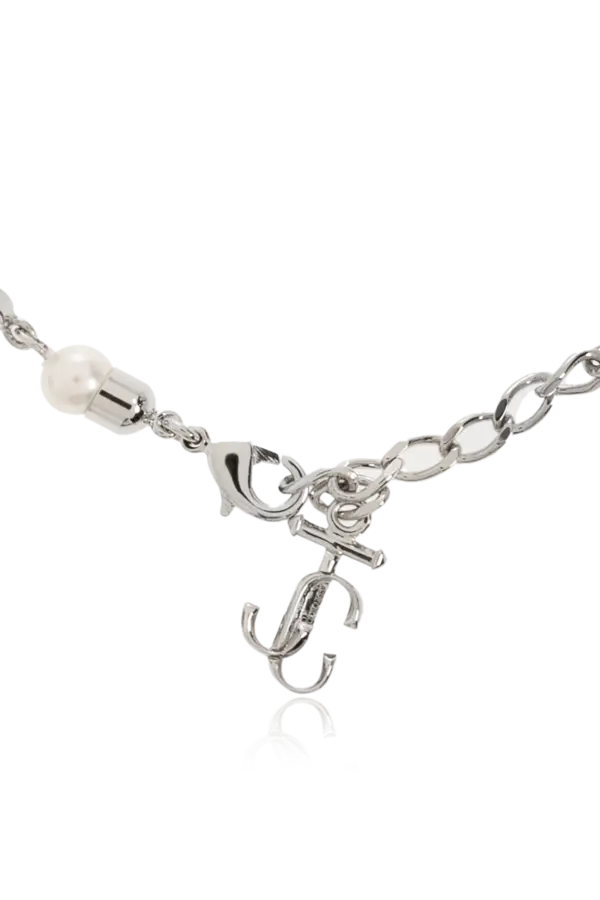 JIMMY CHOO Chain Anklet With Pearl And Crystal Embellishments