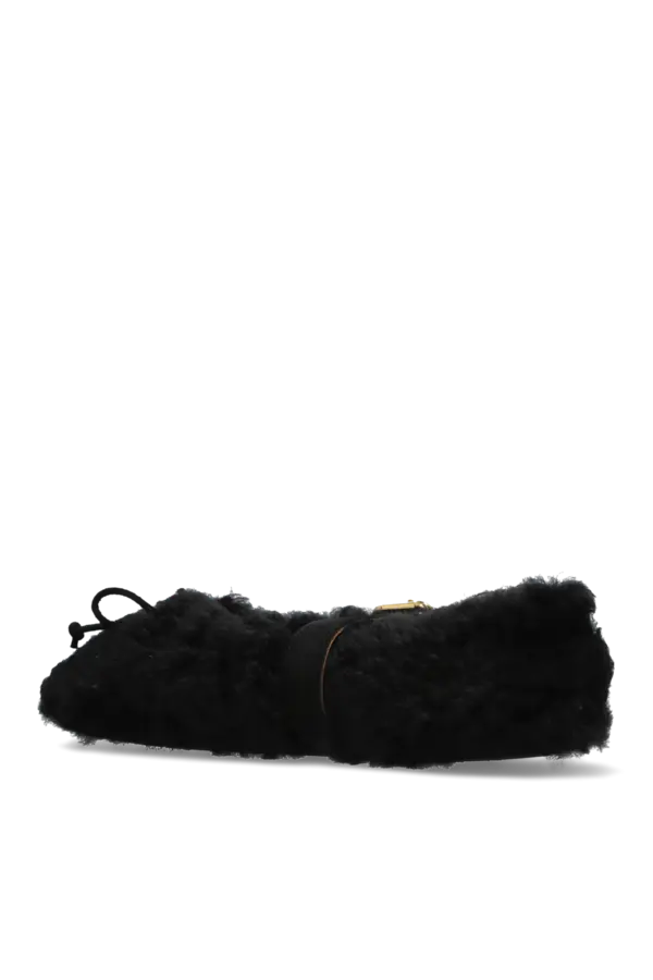 Marni Fur Ballerinas With Gold Buckle