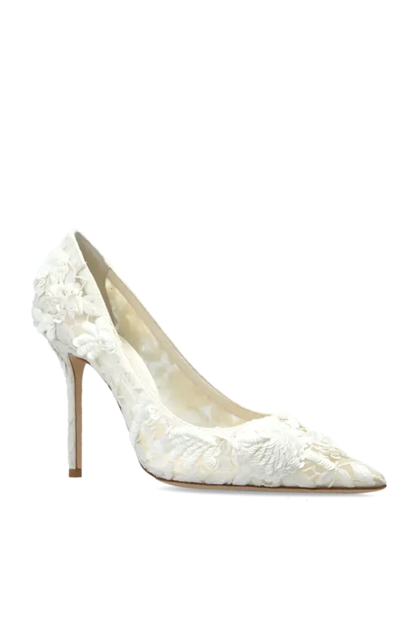 JIMMY CHOO Love 100 Floral Appliqué Stiletto Pumps