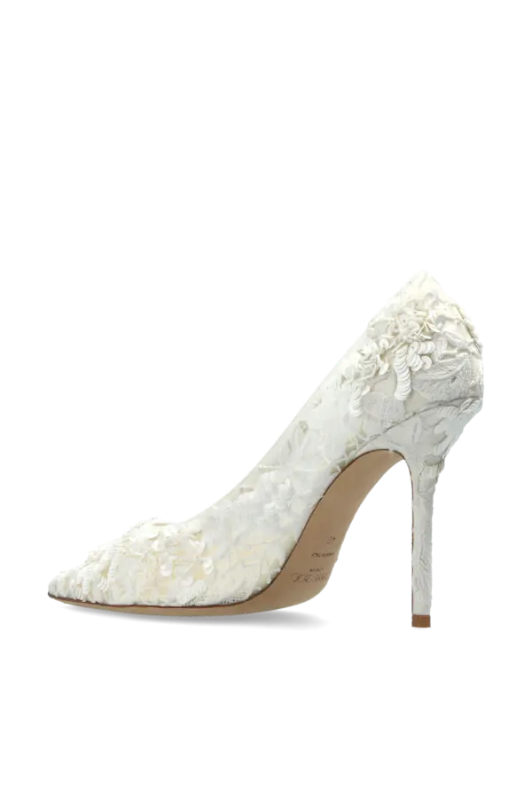 JIMMY CHOO Love 100 Floral Appliqué Stiletto Pumps