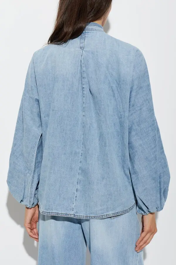 Zimmermann Denim Shirt With Decorative Neck Tie