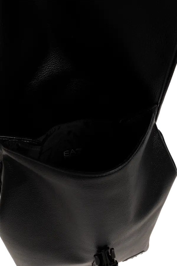 EA7 Leather Backpack With Logo Patch