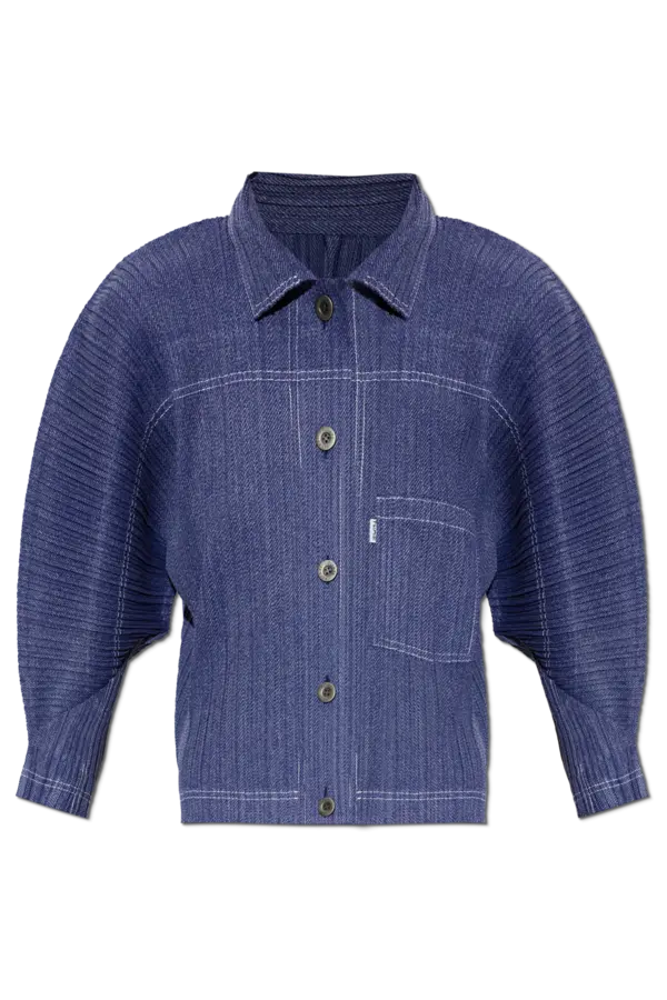Issey Miyake Pleated Jacket With Pocket