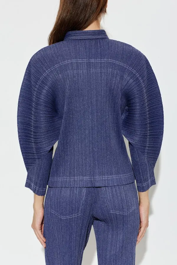 Issey Miyake Pleated Jacket With Pocket