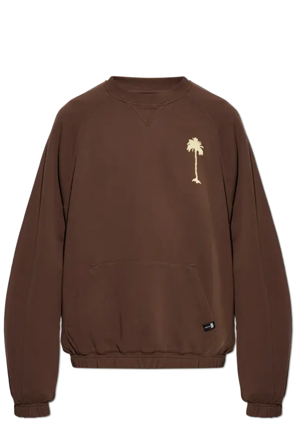Palm Angels Sweatshirt With Print - Brown