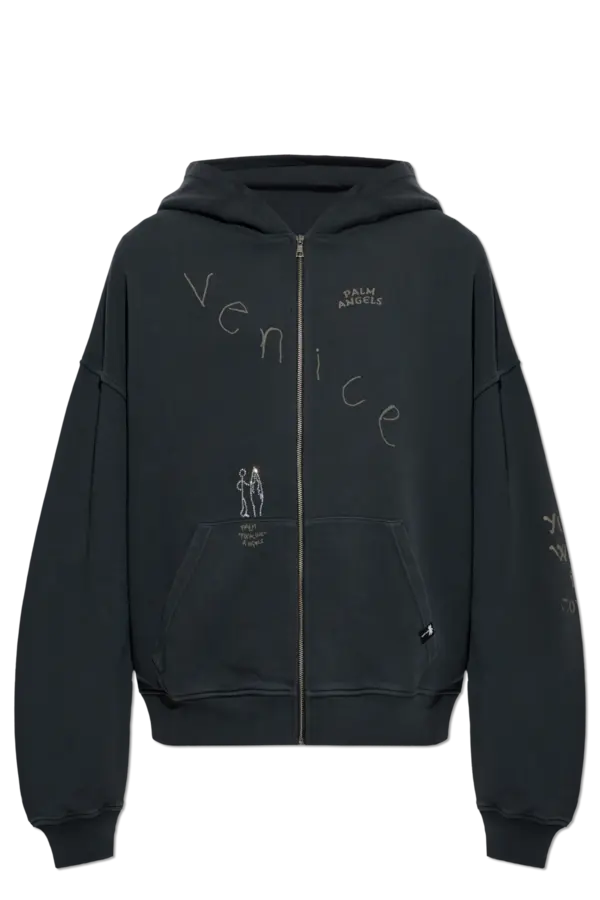 Palm Angels Sweatshirt With Logo - Grey
