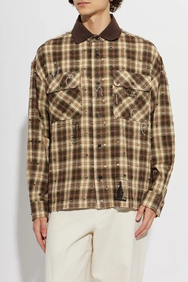Palm Angels Checked Pattern Shirt