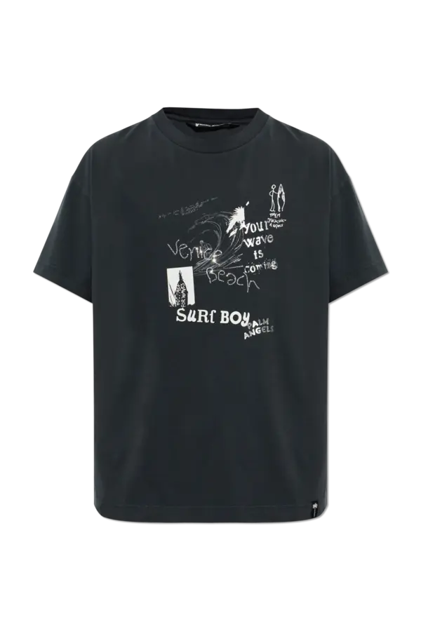 Palm Angels T-shirt With Print - Black