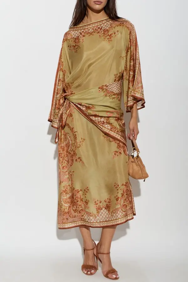 Zimmermann Silk Dress With Decorative Waist Tie