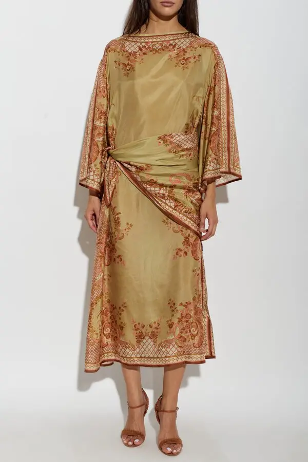 Zimmermann Silk Dress With Decorative Waist Tie