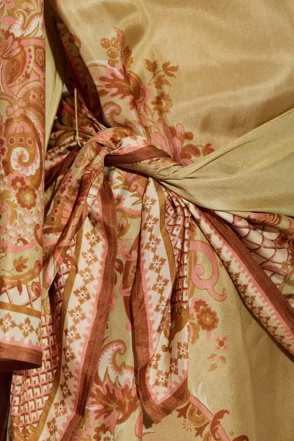 Zimmermann Silk Dress With Decorative Waist Tie