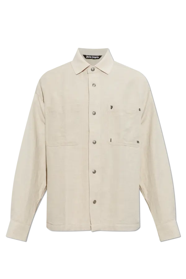 Palm Angels Cotton Linen Blend Shirt