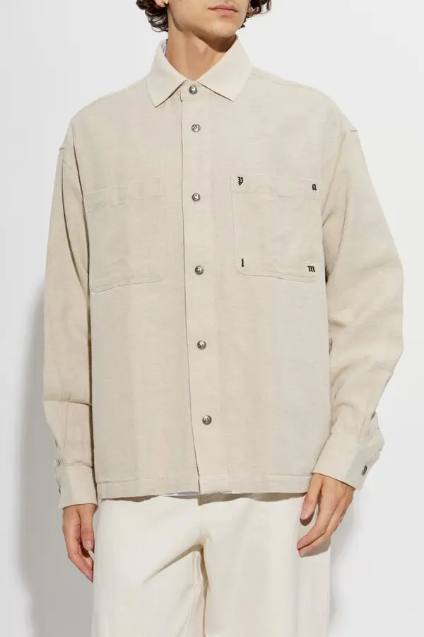 Palm Angels Cotton Linen Blend Shirt